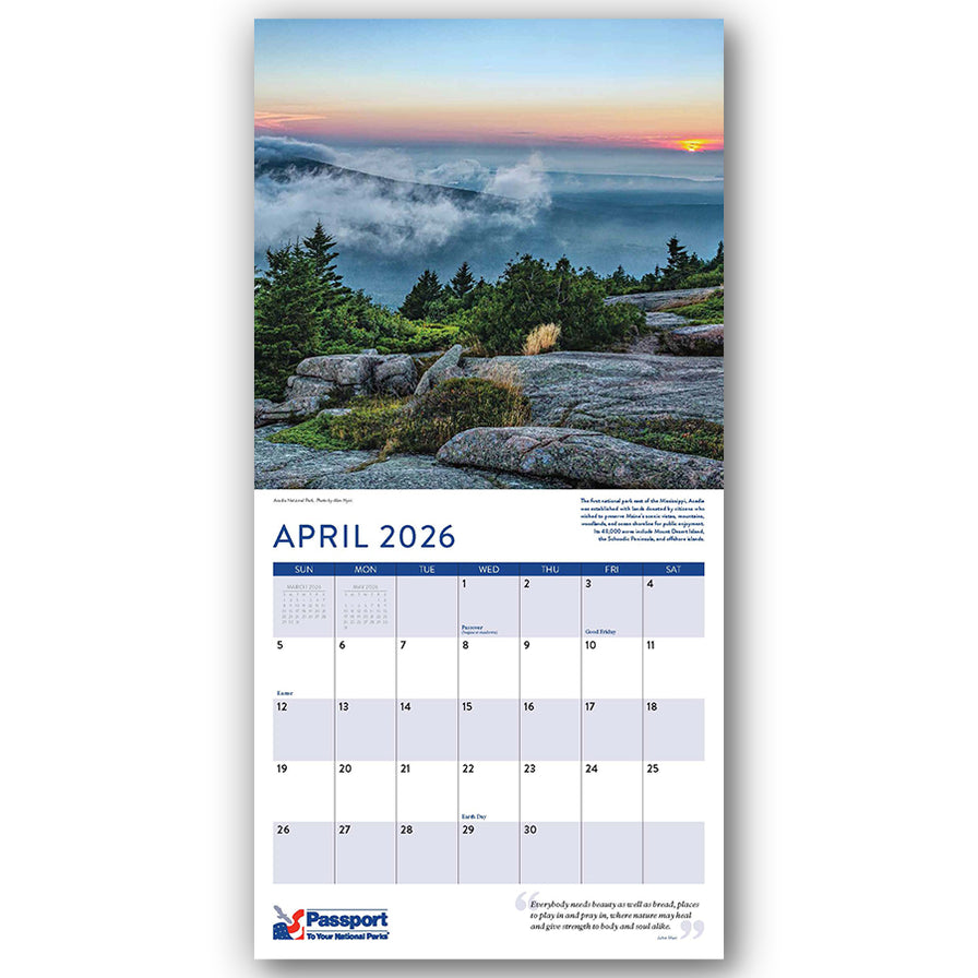Passport To Your National Parks® 2026 Calendar — America's National Parks