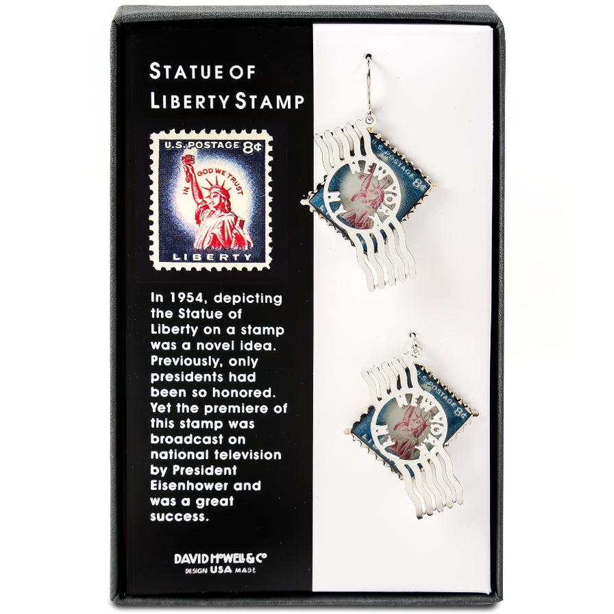 Statue of Liberty Postage Stamp Earrings — America's National Parks