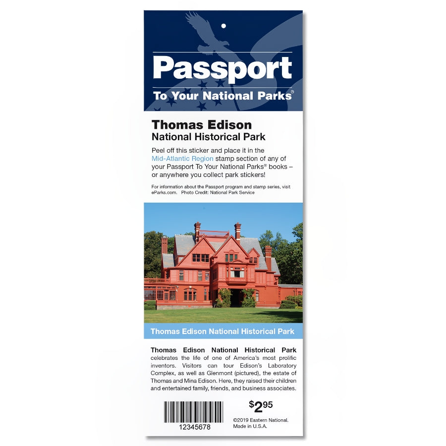 Thomas Edison NHP Passport Sticker — America's National Parks