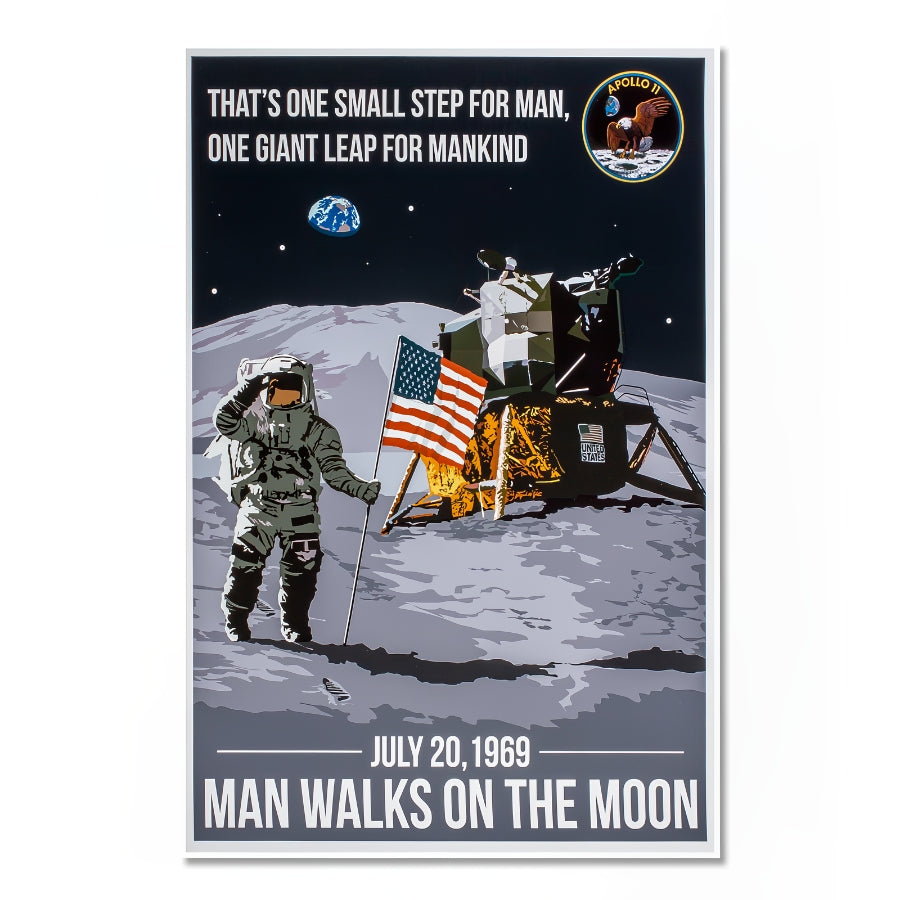 Vintage Moon Landing Commemoration Poster — America's National Parks