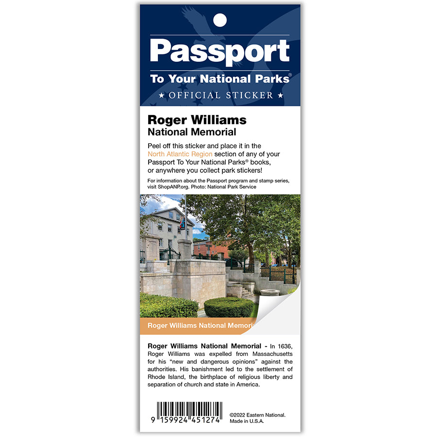 Roger Williams N MEM Passport Sticker — America's National Parks