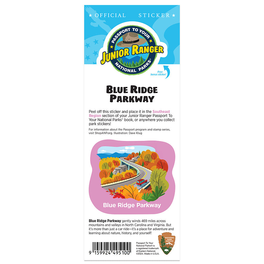 Blue Ridge Parkway Passport Junior Ranger Single Sticker — America's ...