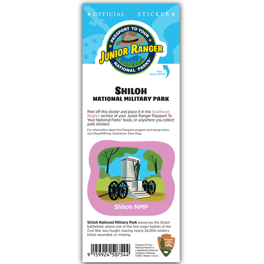Shiloh NMP Passport Junior Ranger Single Sticker — America's National Parks