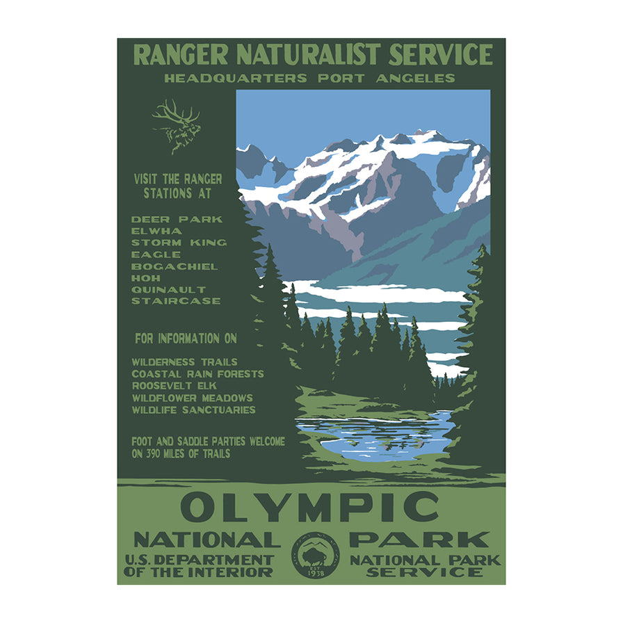 Olympic National Park WPA Travel Poster — America's National Parks