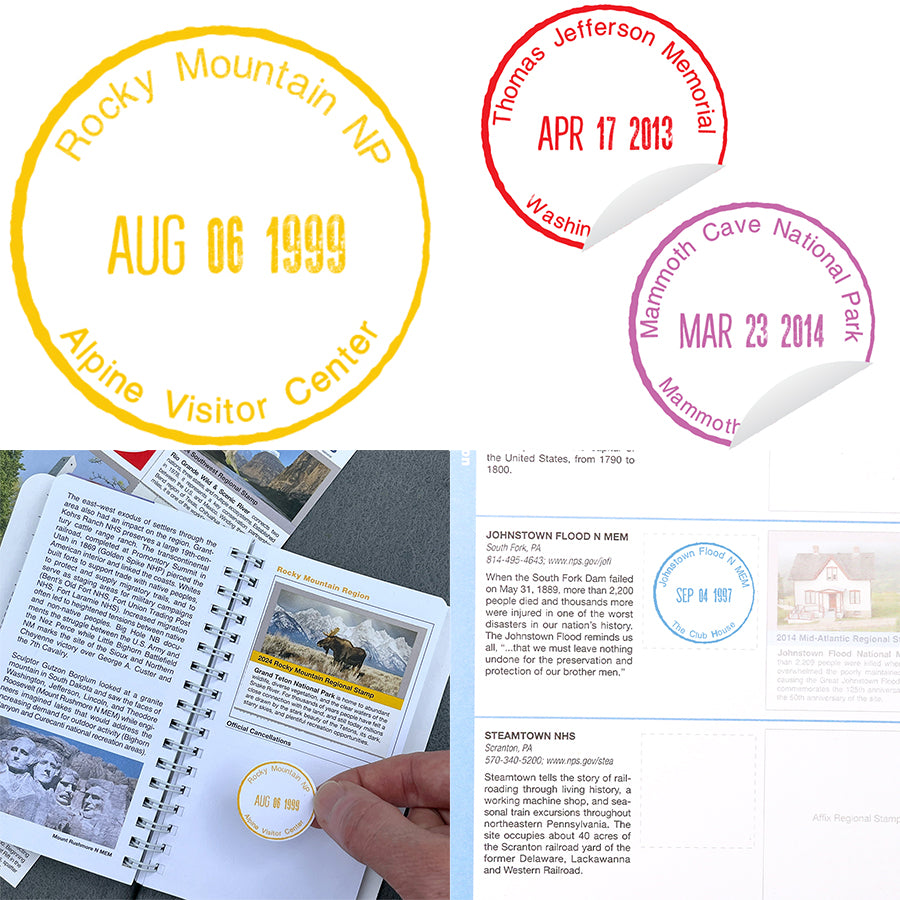 Passport Retro Cancellation Stickers — America's National Parks